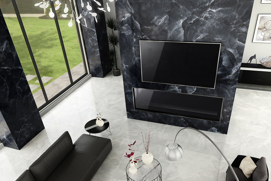 Onyx Black 24X48 Polished Porcelain – Tilemart