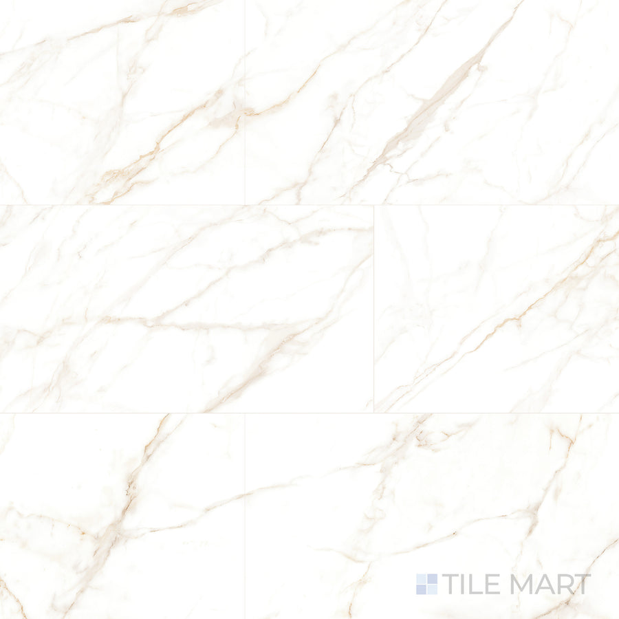 Select White Calacatta White 12X24 Polished Porcelain | Tilemart