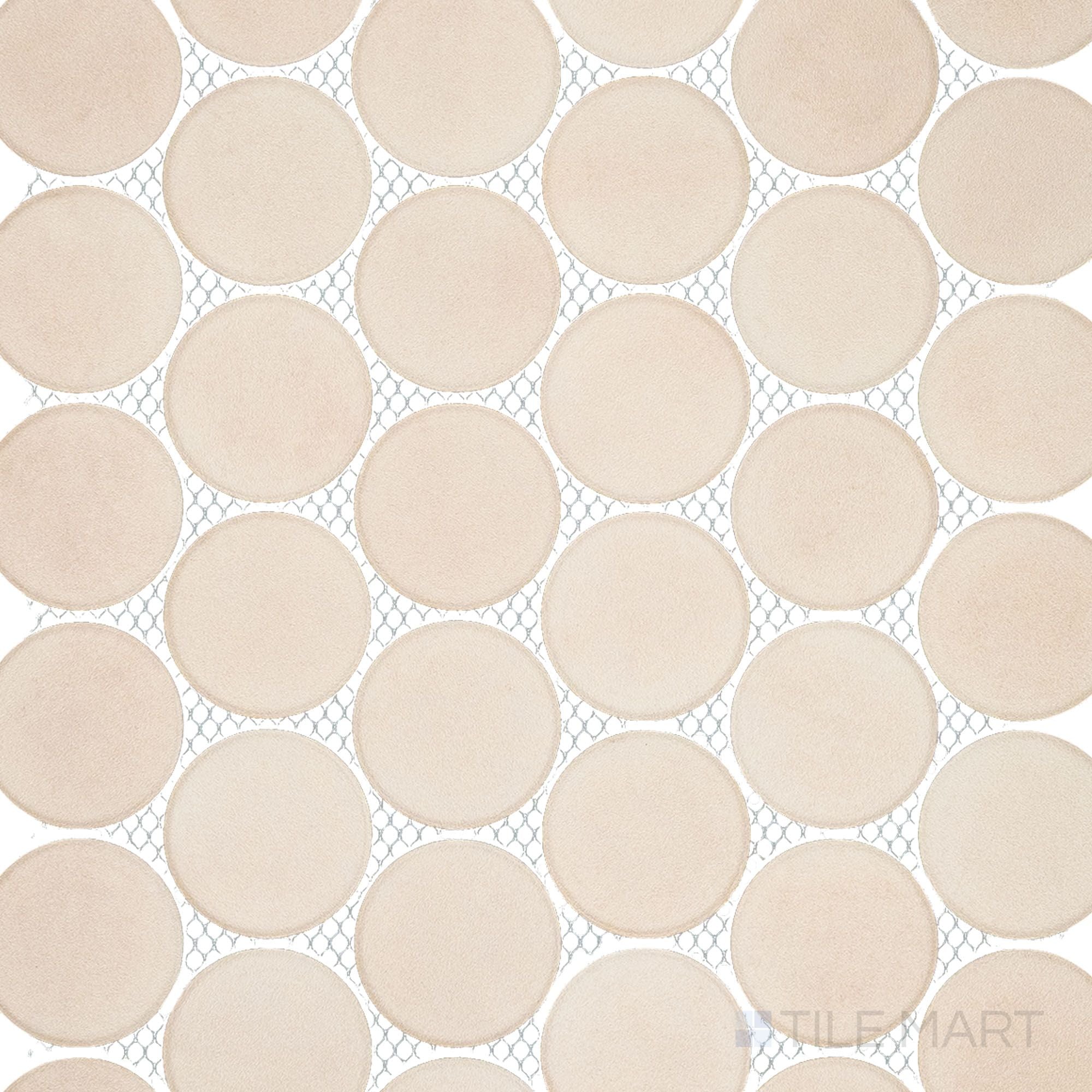Amuri Avorio 2" Round Matte Porcelain Mosaic | Tilemart