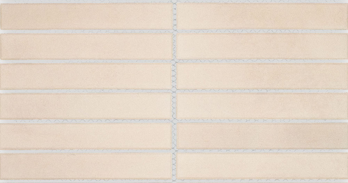 Passaggi Beige 1X6 Grid Matte Porcelain Mosaic | Tilemart