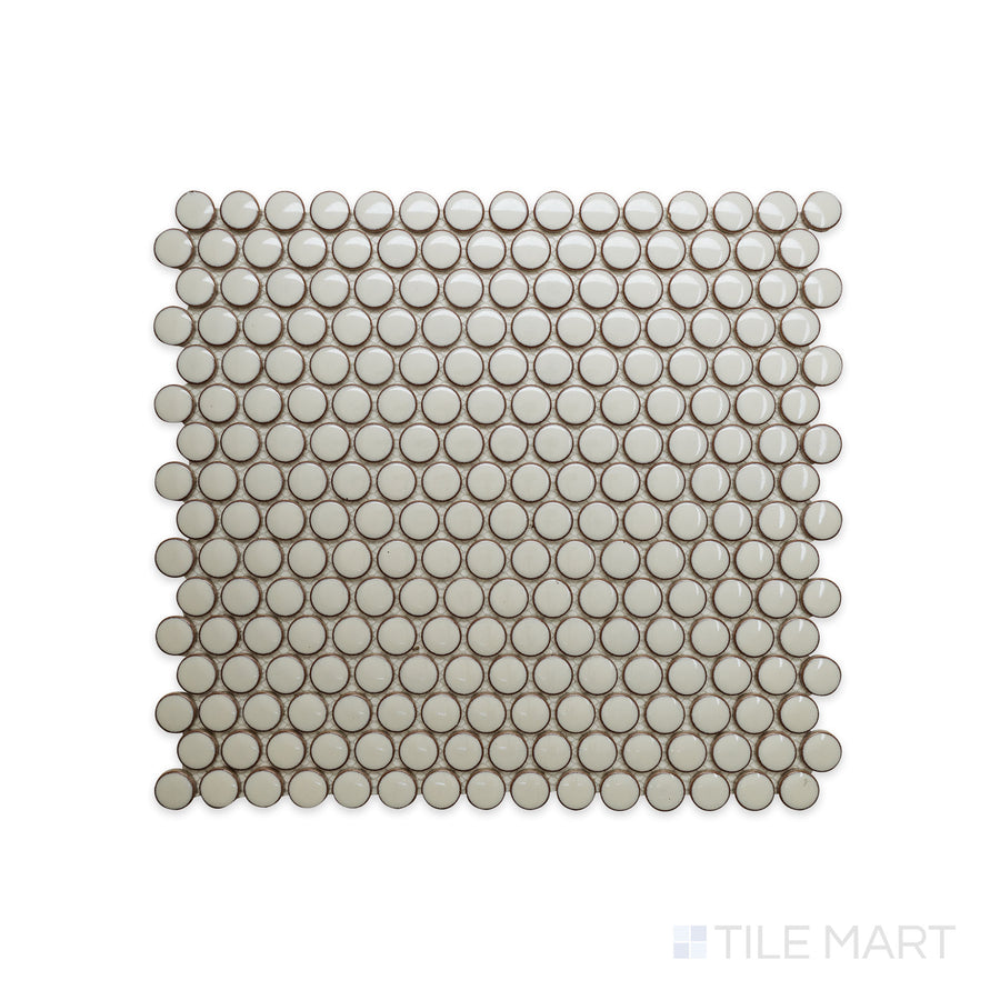 Cc Mosaics Plus Cream Penny Round Bright Glazed Porcelain | Tilemart