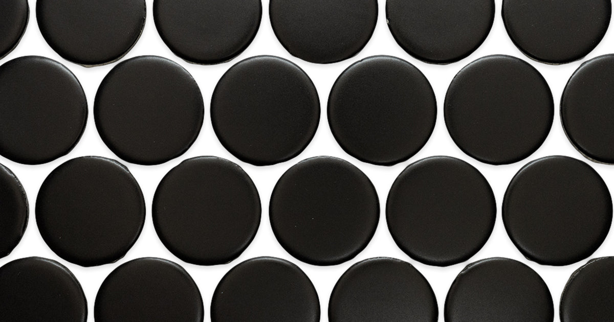 Cc Mosaics Plus Black 2" Dots Matte Glazed Porcelain | Tilemart