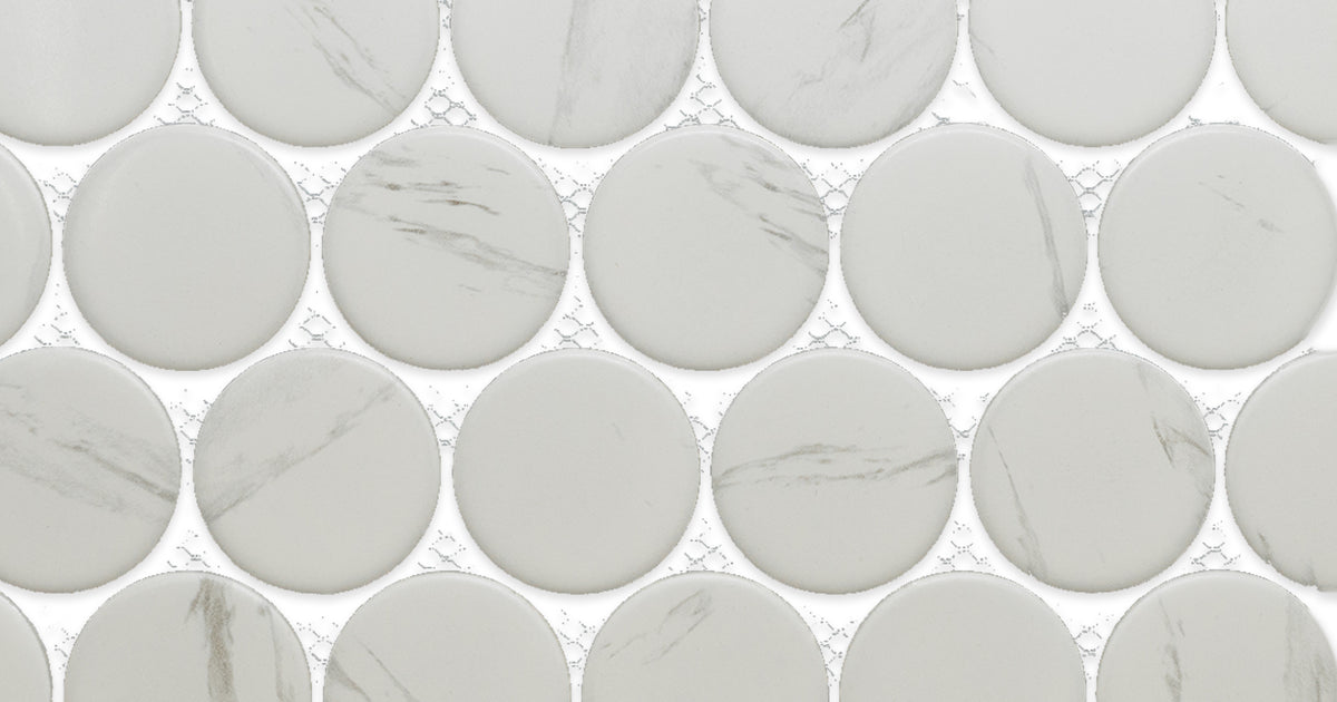 Cc Mosaics Plus Carrara 2" Dots Matte Glazed Porcelain | Tilemart
